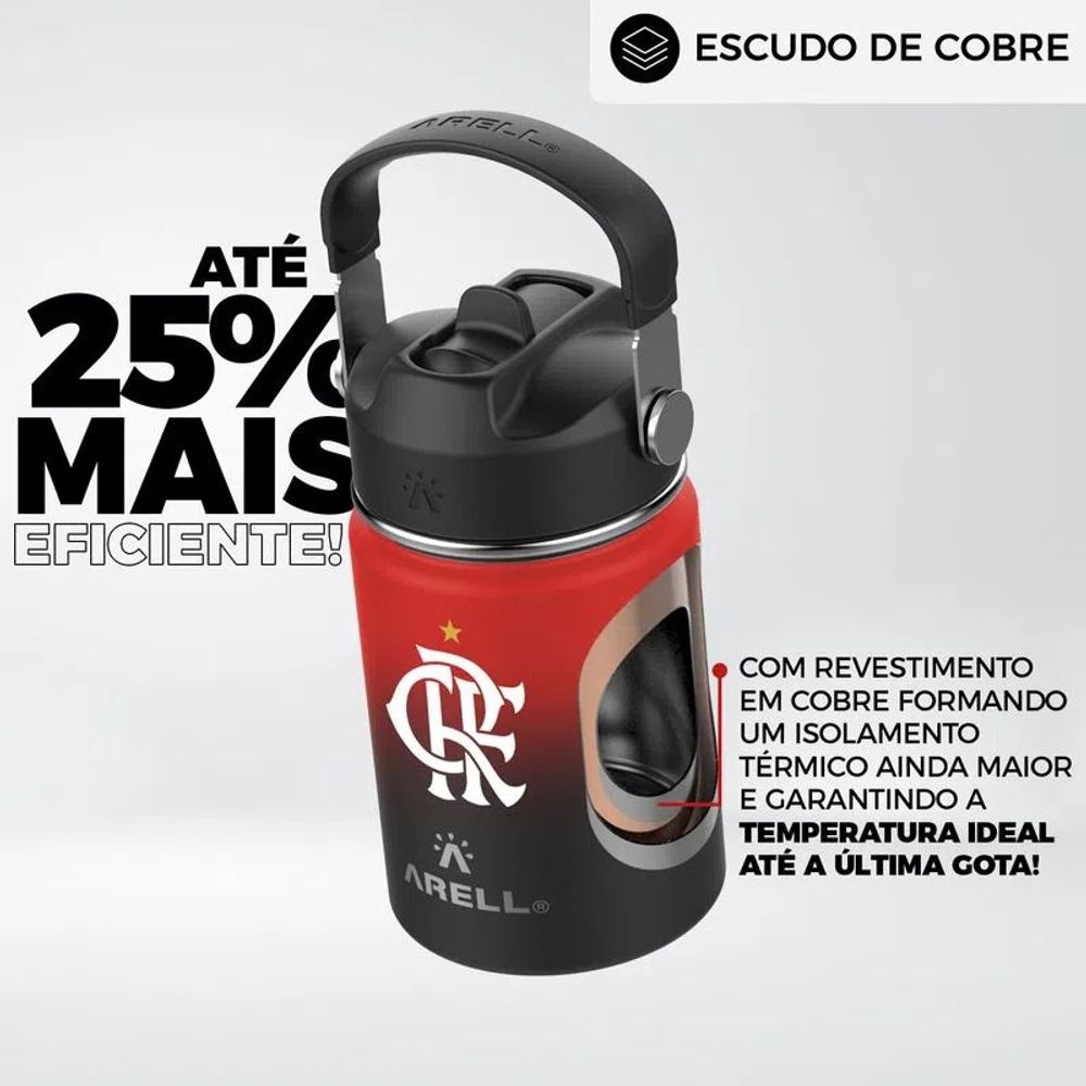 Garrafa Térmica Vácuo Straw Flask Arell 355ml Flamengo CRF - lojas oficiais