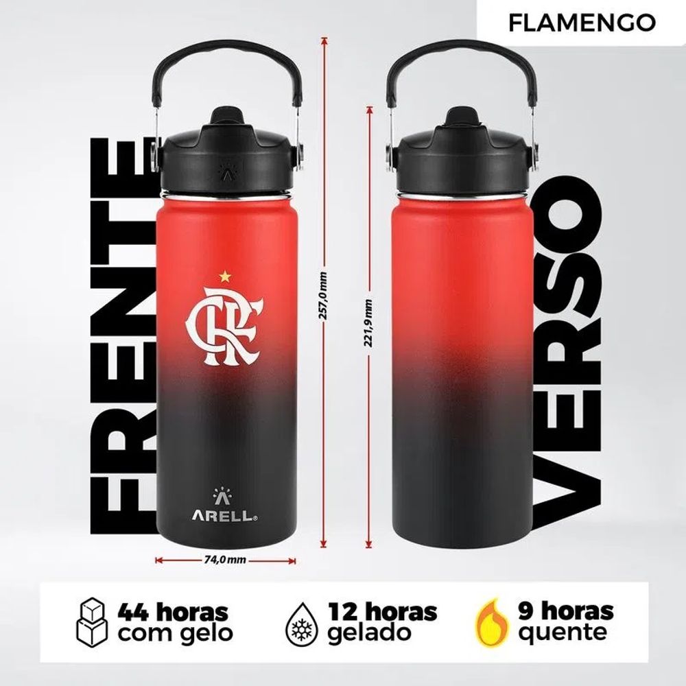 Garrafa Térmica Vácuo Straw Flask Arell 532ml Flamengo CRF - lojas oficiais
