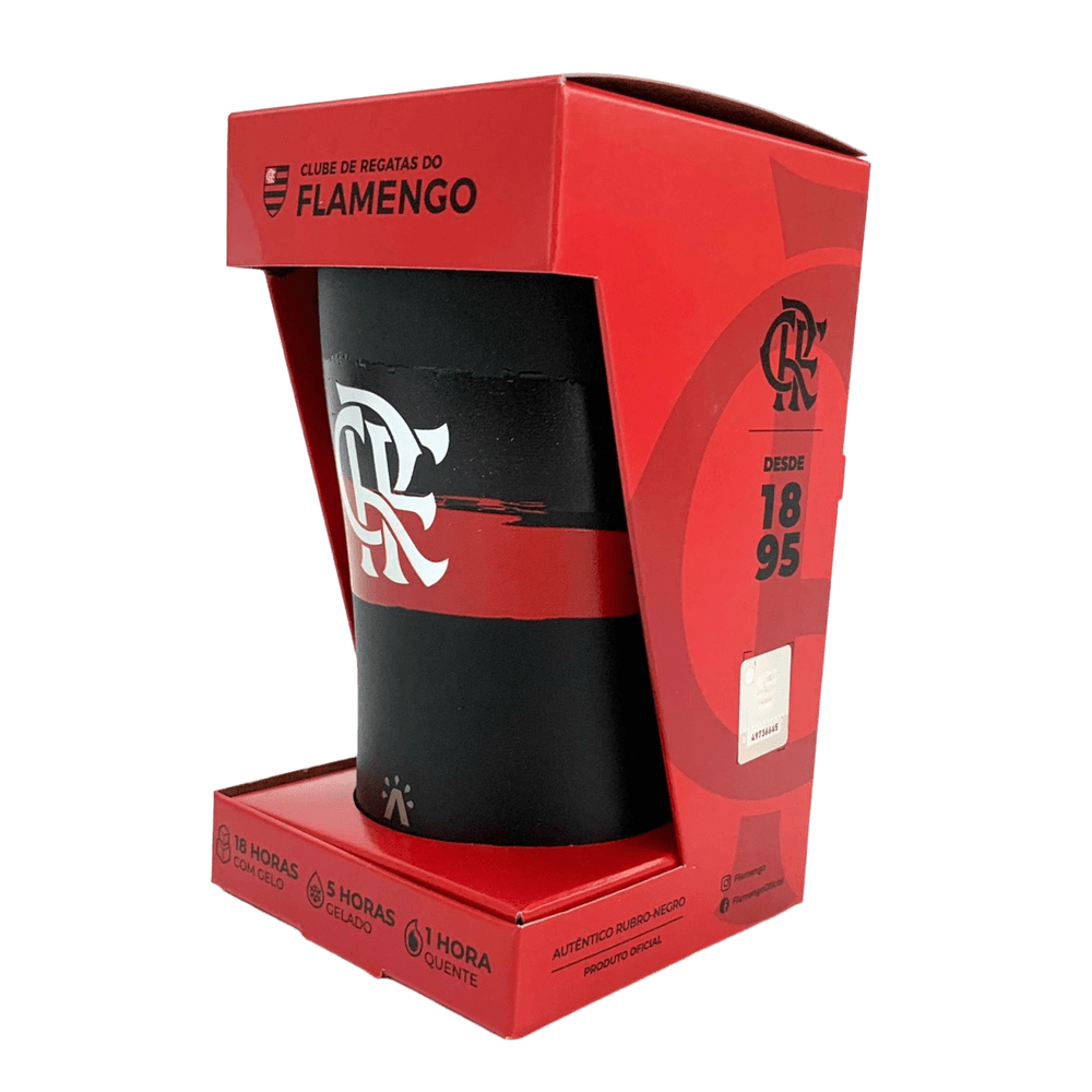 Copo Térmico Flamengo Black Listras Arell 500ml - flamengo