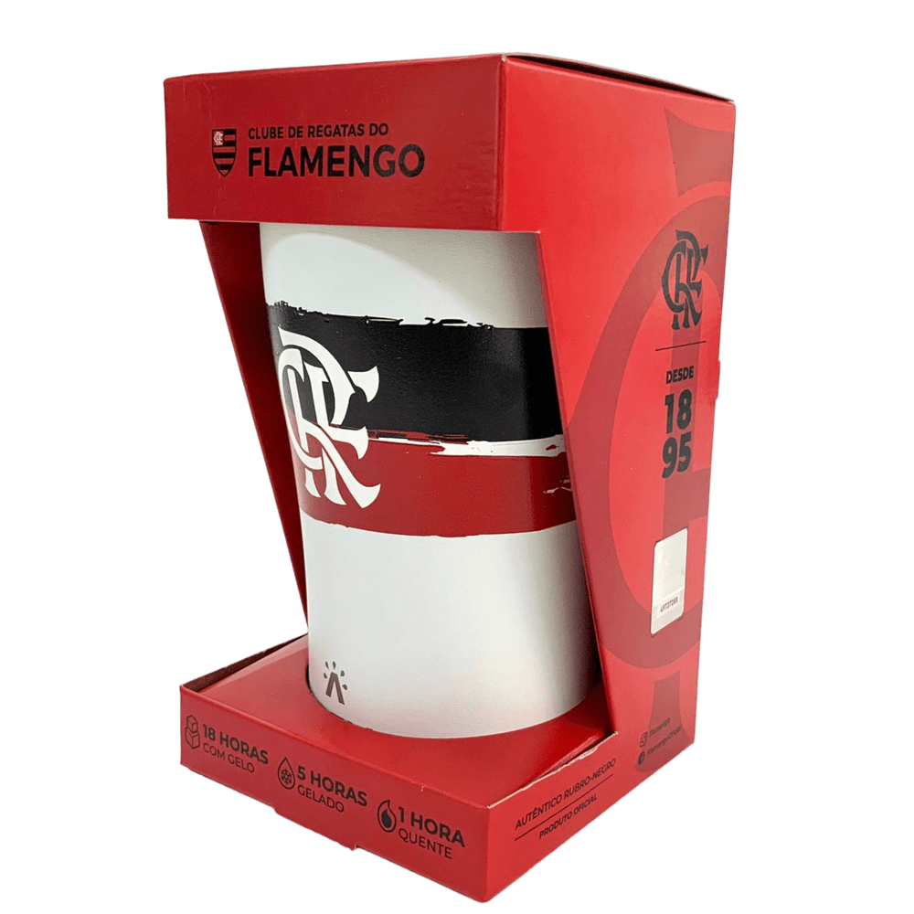 Copo Térmico Flamengo White Listras Arell 500ml - flamengo